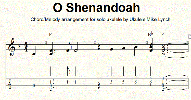 “O Shenandoah” . . . . traditional American Folk Song . . . .Ukulele ...