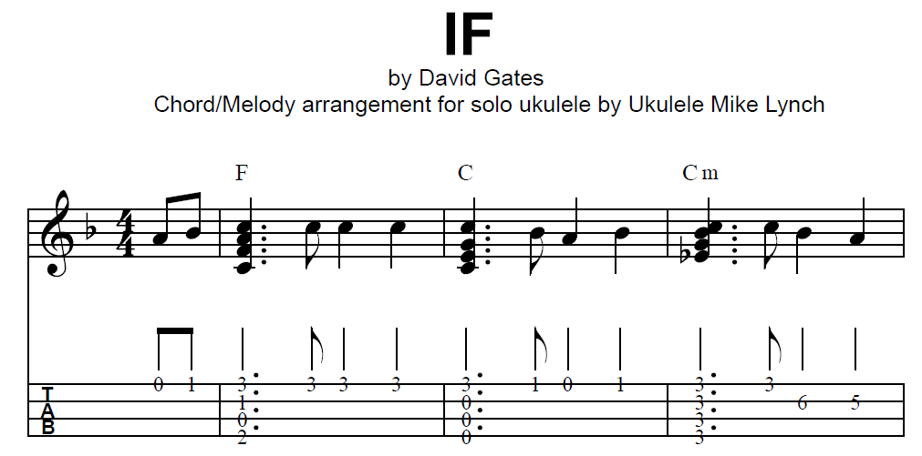 “IF” by David Gates of BREAD . . . . Chord Melody arrangement by ...